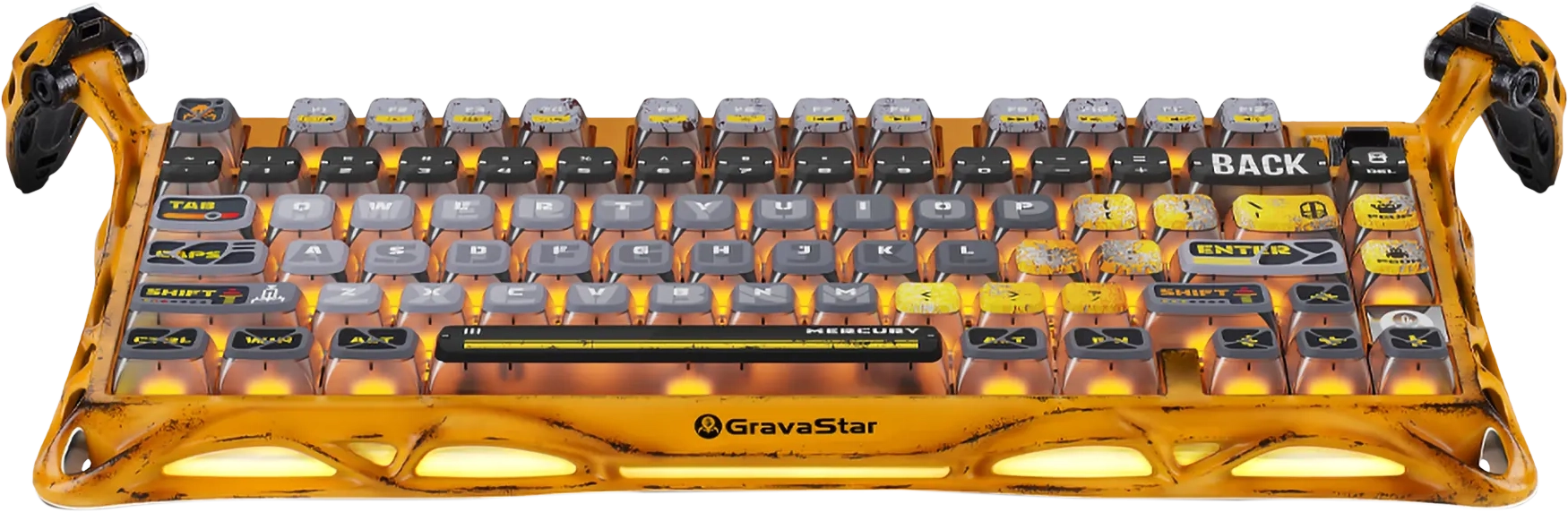 GravaStar Mercury K1 Pro Battle-Worn Yellow Wireless Mechanical Gaming ...